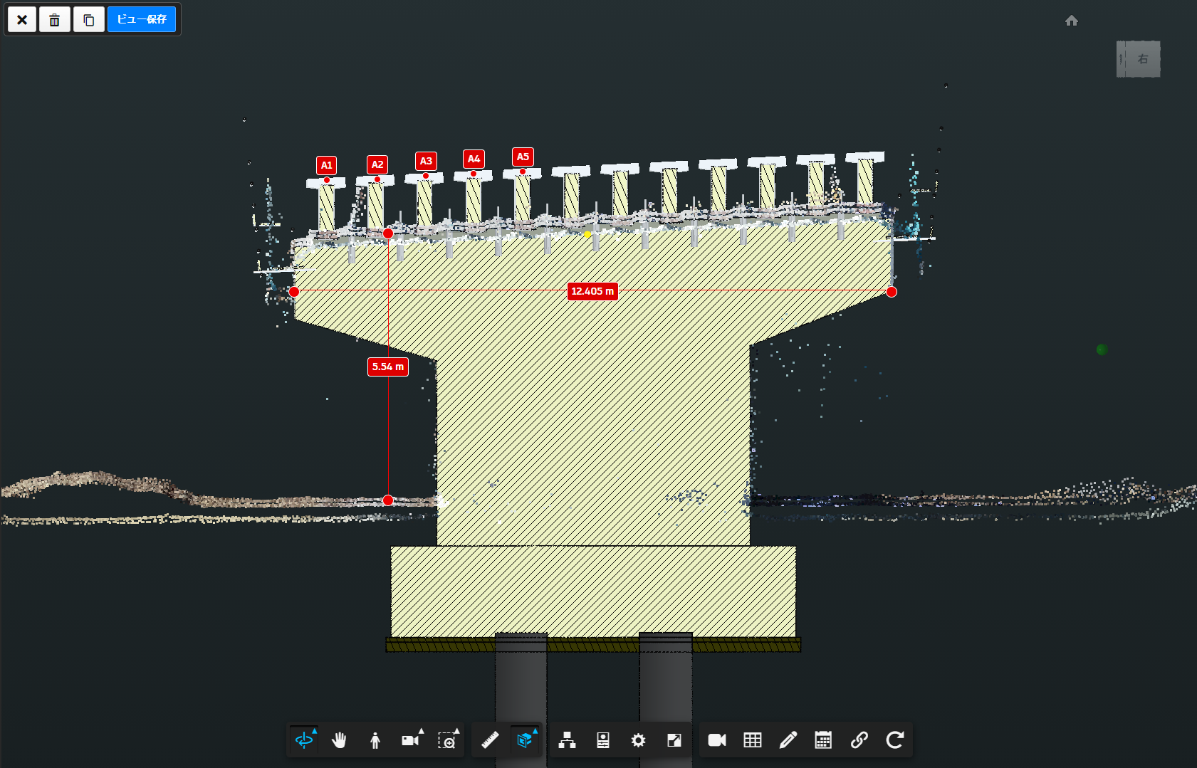 【KOLC＋】断面DXFツール | デジタルツインから2DCADを切り出し、クラウドで点群図化