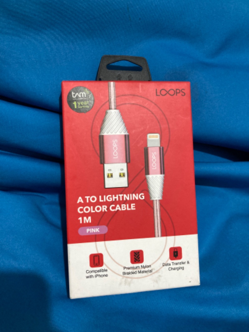 Jual LOOPS A to Lightning Color Cable 1M GRATIS ONGKIR | Eraspace