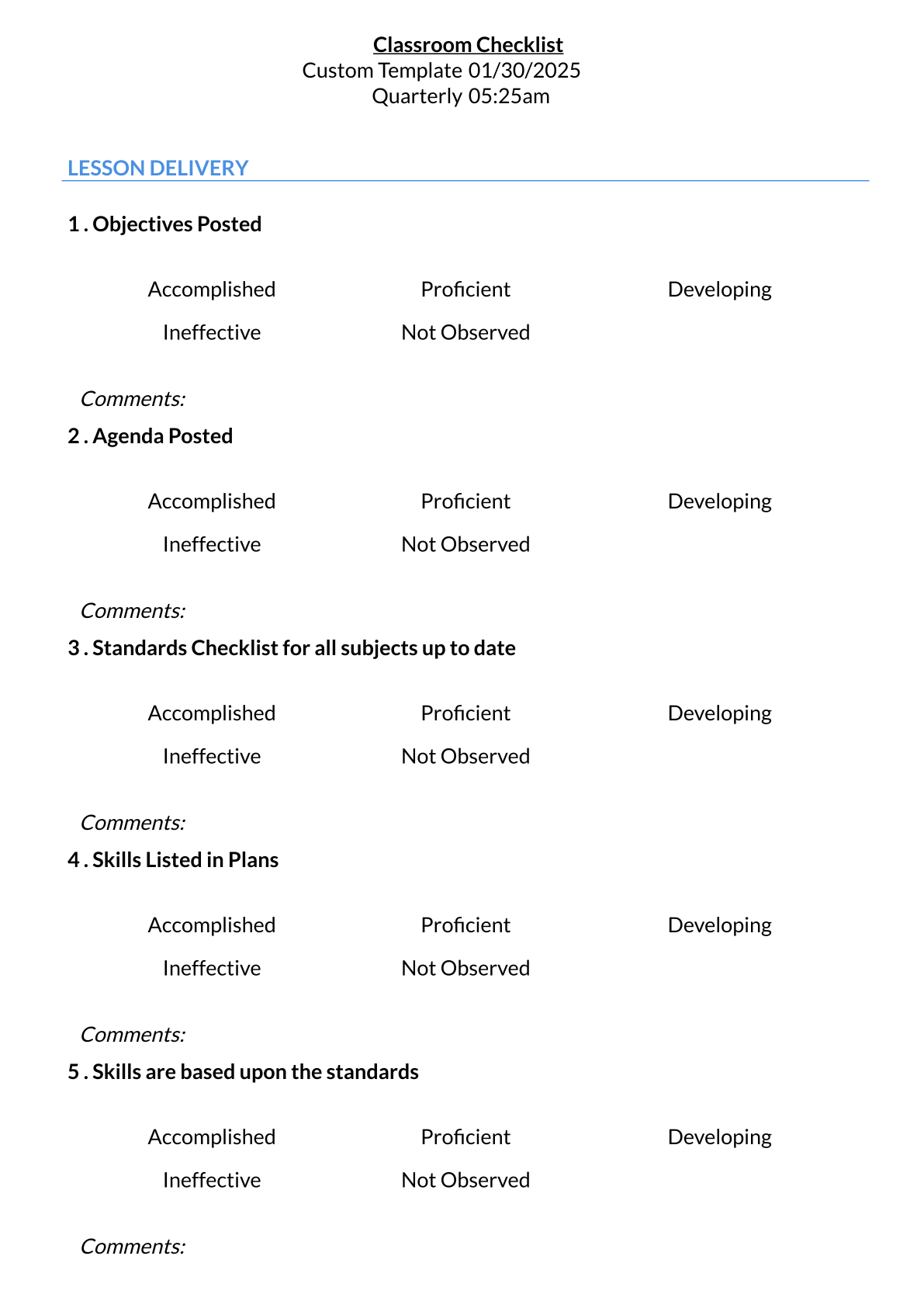 Template Library - Education Walkthrough