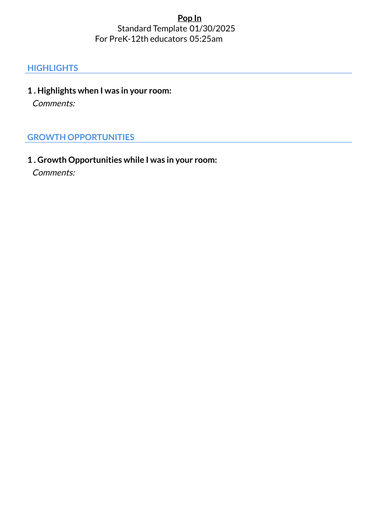 Template Library - Education Walkthrough