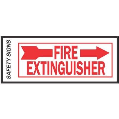 Fire Extinguisher With Right Arrow, Peel & Stick, Red & White Glow-In ...