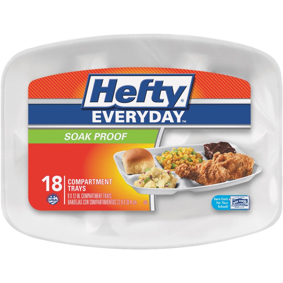 Hefty Everyday 11.7 In. x 9 In. Compartment Foam Plate (18-Count ...