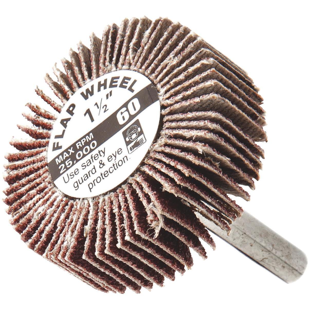 Forney 1-1/2 In. x 1/4 In. 60 Grit Shank Mounted Flap Sanding Wheel ...