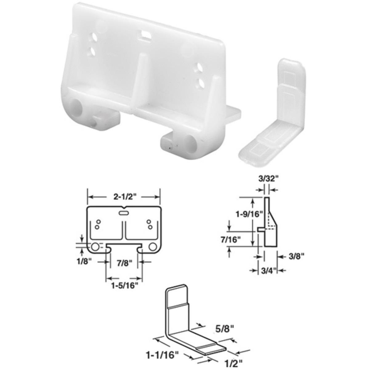 Prime Line Prime-LIne Polyethylene White Track Guide for 1/8 In. x 1-5/ ...