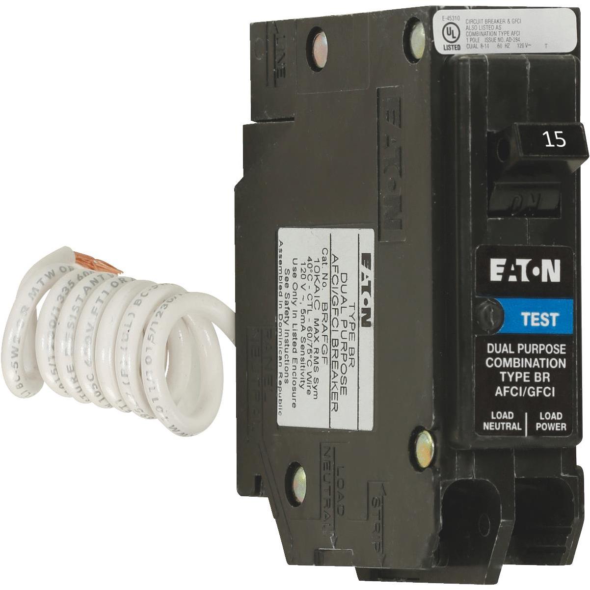 Eaton BR 15A Single-Pole Short Body AFCI/GFCI Breaker | Sheraton Mall Eaton BR 15A Single-Pole Short Body AFCI/GFCI Breaker | Sheraton Mall