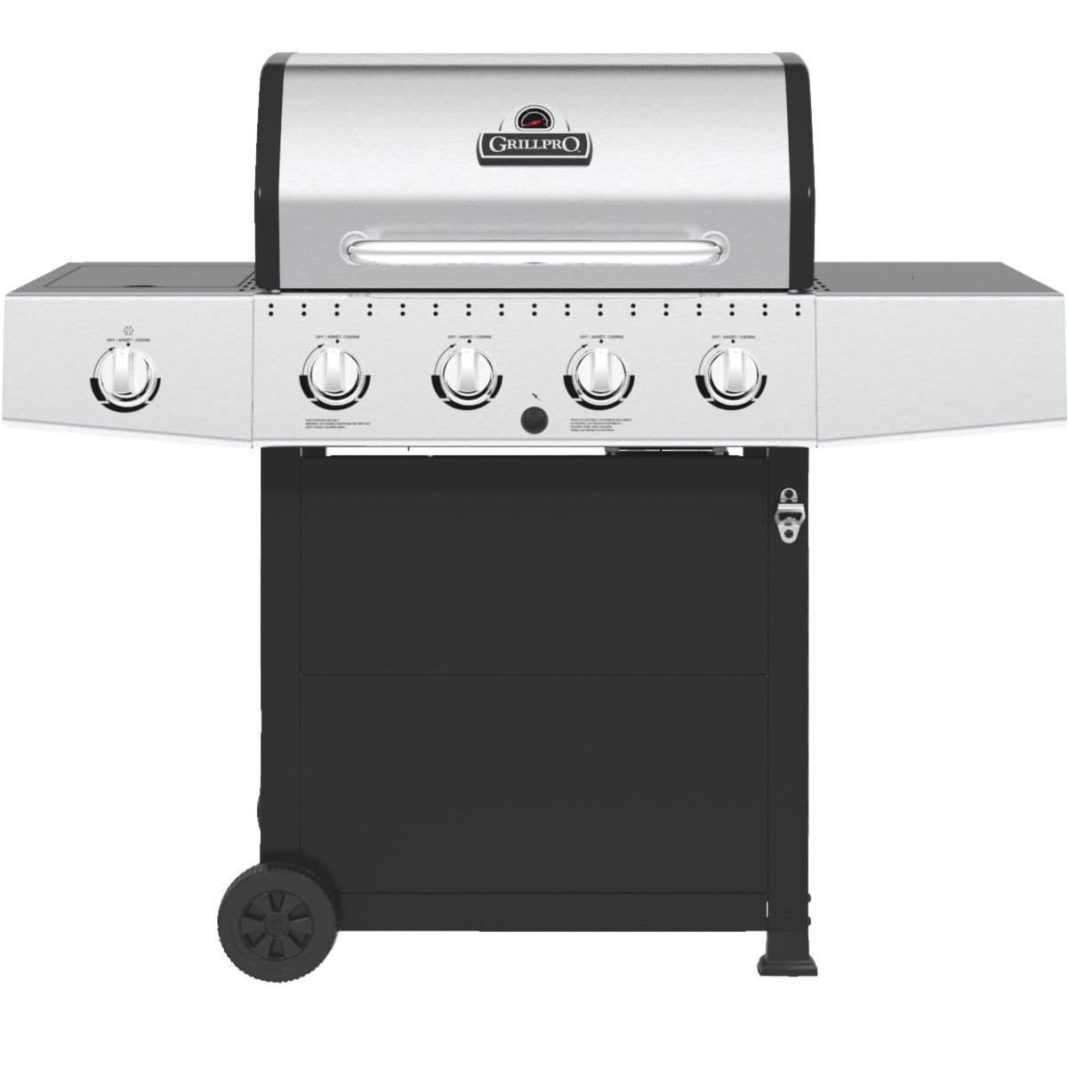 GrillPro 4-Burner Stainless Steel Black 40,000 BTU LP Gas Grill Parker ...
