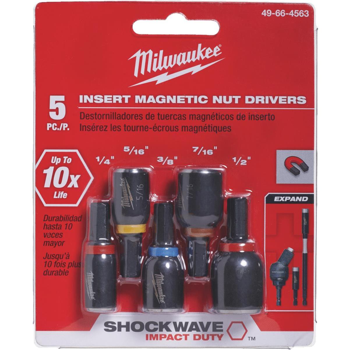 Milwaukee SHOCKWAVE 5-Piece Impact Magnetic Nutdriver Bit Set | Elitsac ...