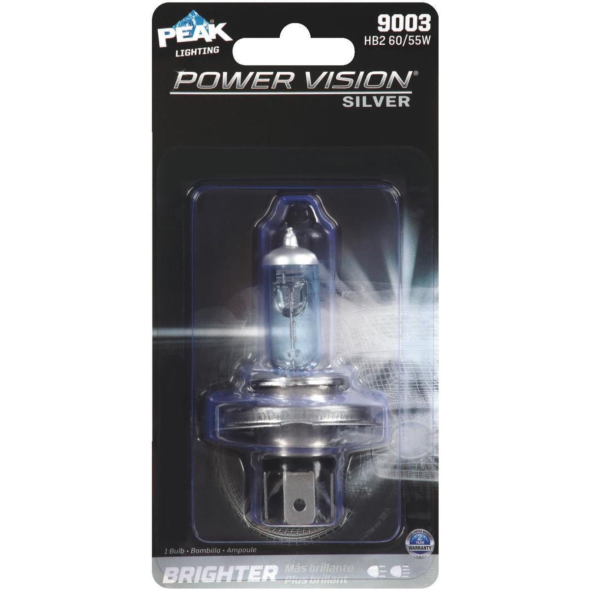 Peak PEAK Power Vision Silver 9003 HB2 12.8V Halogen Automotive Bulb ...