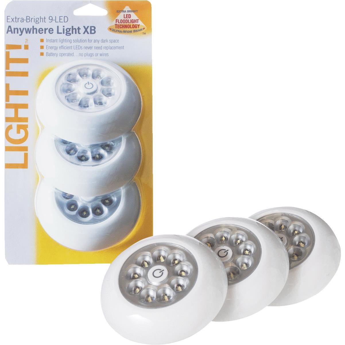 Light It 9-Bulb White LED Battery Tap Light (3-Pack) | Elitsac, Inc.