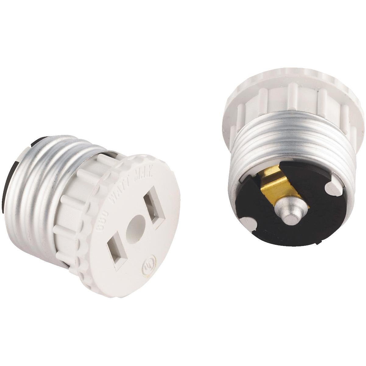 Leviton 600W 120V White Light Socket Adapter (2-Pack) | Elitsac, Inc.