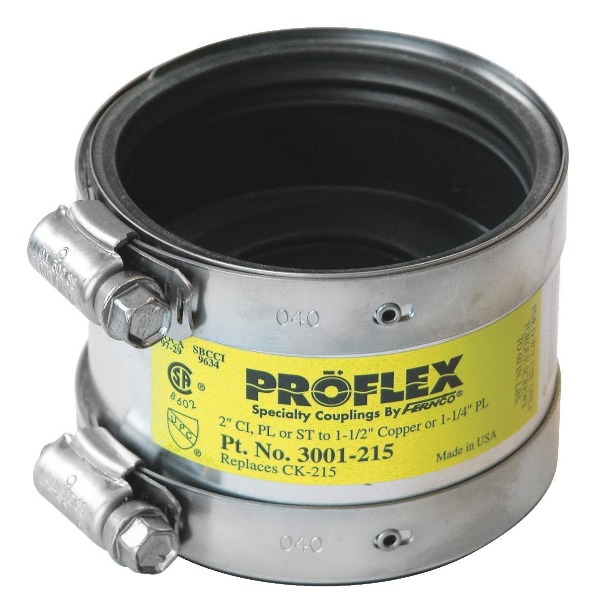 Proflex 2 In. x 2 In. PVC Shielded Coupling - Cast-Iron, Plastic, Steel ...
