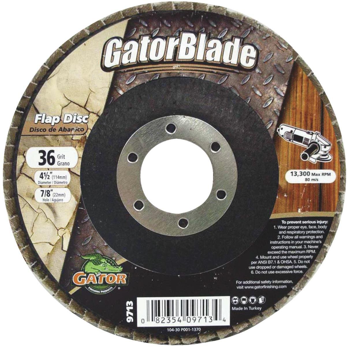 Gator Blade 4-1/2 In. x 7/8 In. 36-Grit Type 29 Angle Grinder Flap Disc ...