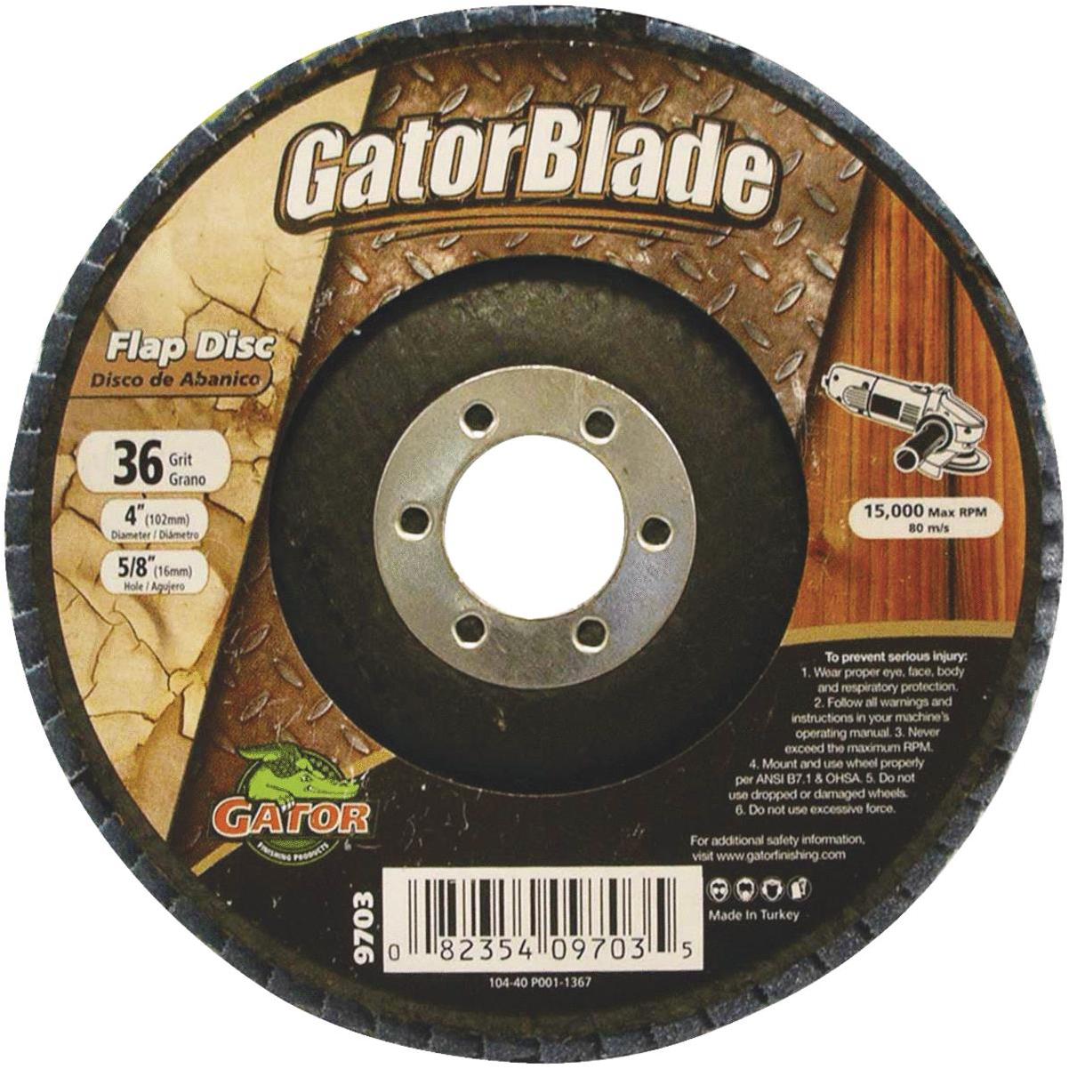 Gator Blade 4 In. x 5/8 In. 36-Grit Type 29 Angle Grinder Flap Disc ...