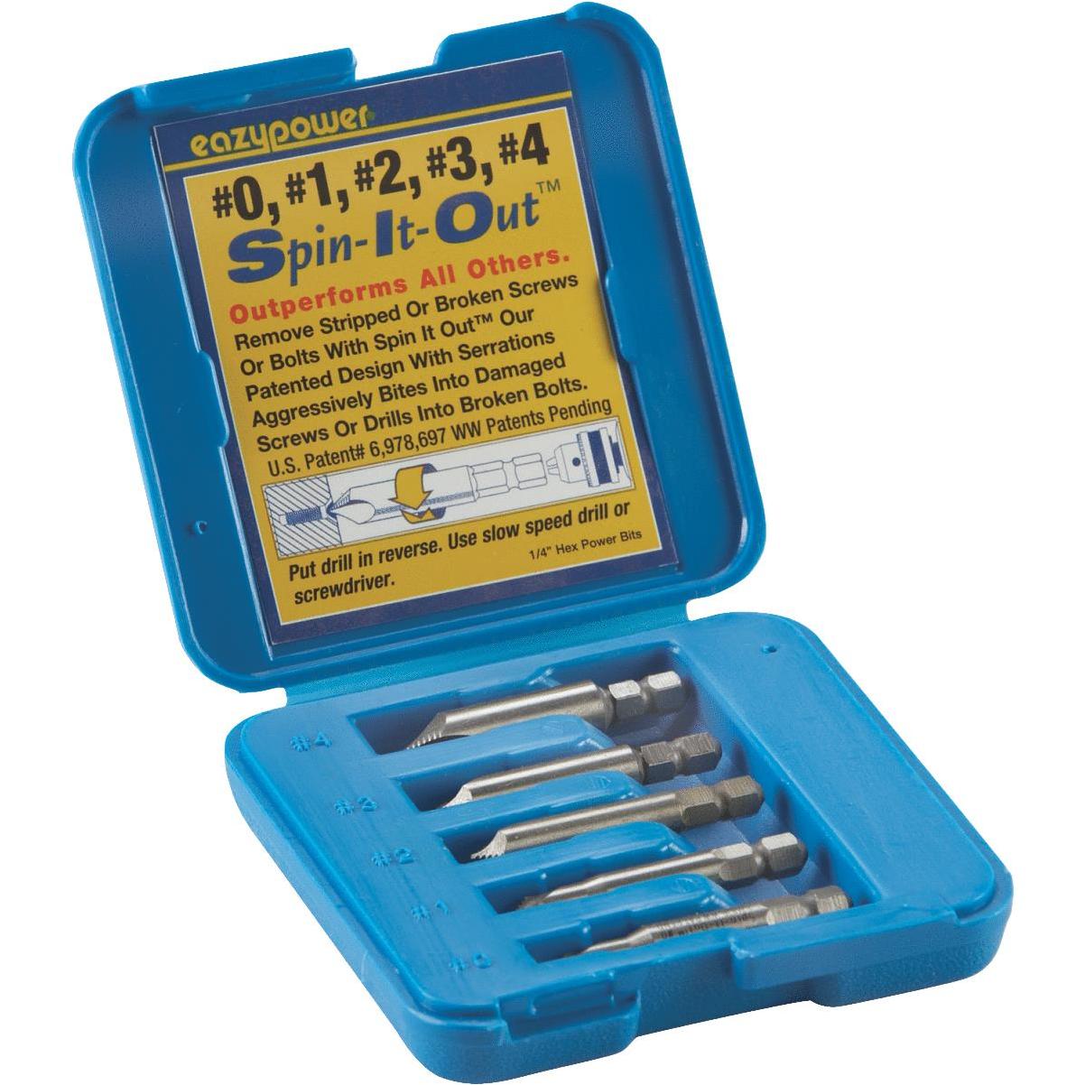 Eazypower Spin it Out 5-Piece Screw Extractor Set | Elitsac, Inc.