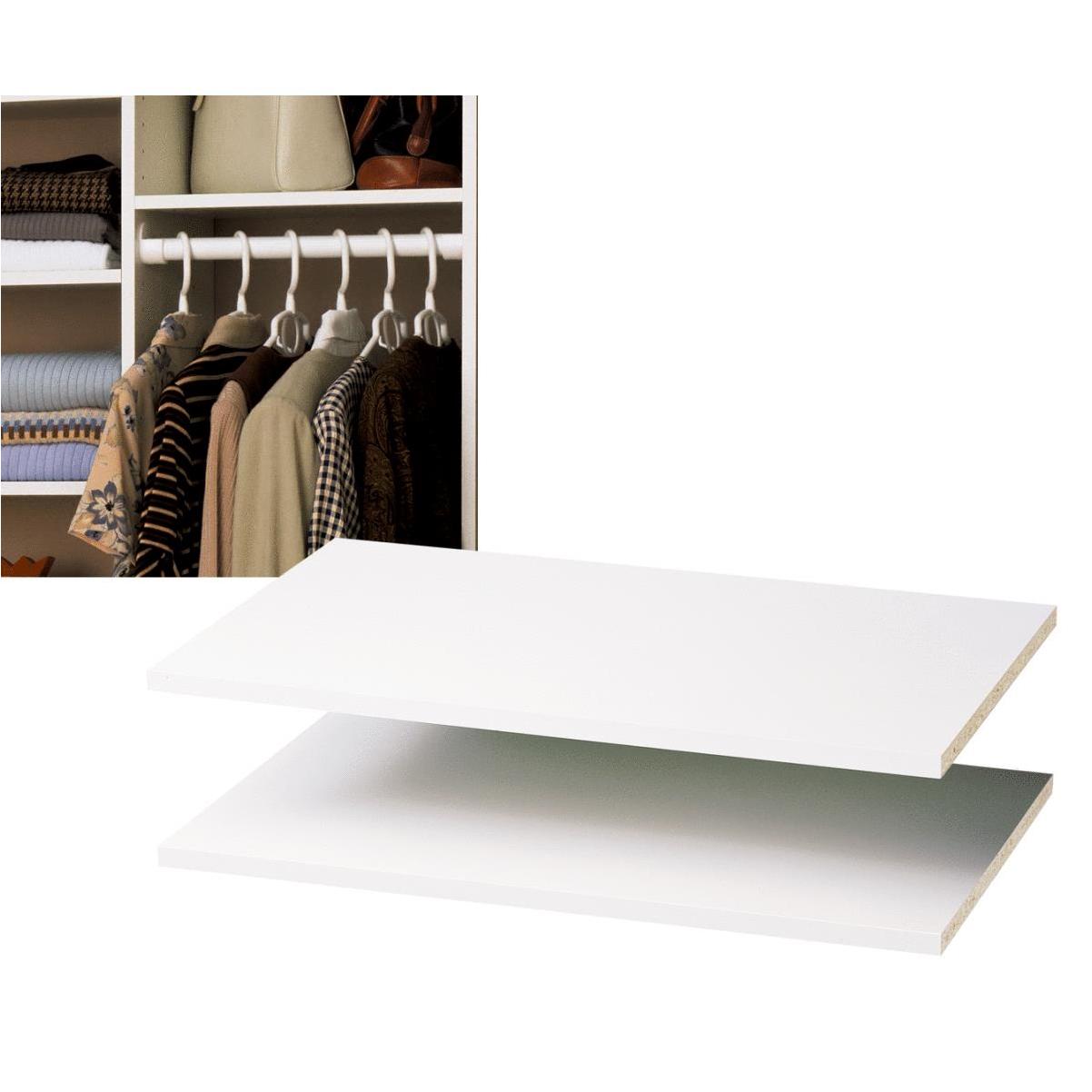 Easy Track 2 Ft. W. x 14 In. D. Laminated Closet Shelf, White (2-Pack ...