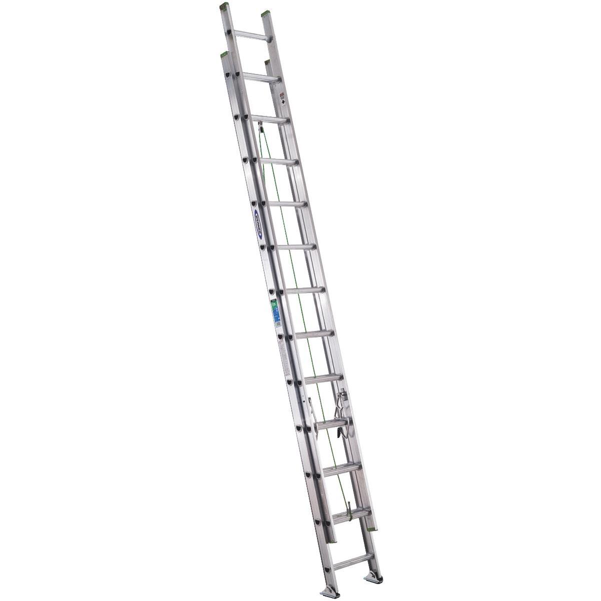 Werner 24 Ft. Aluminum Extension Ladder with 225 Lb. Load Capacity Type ...