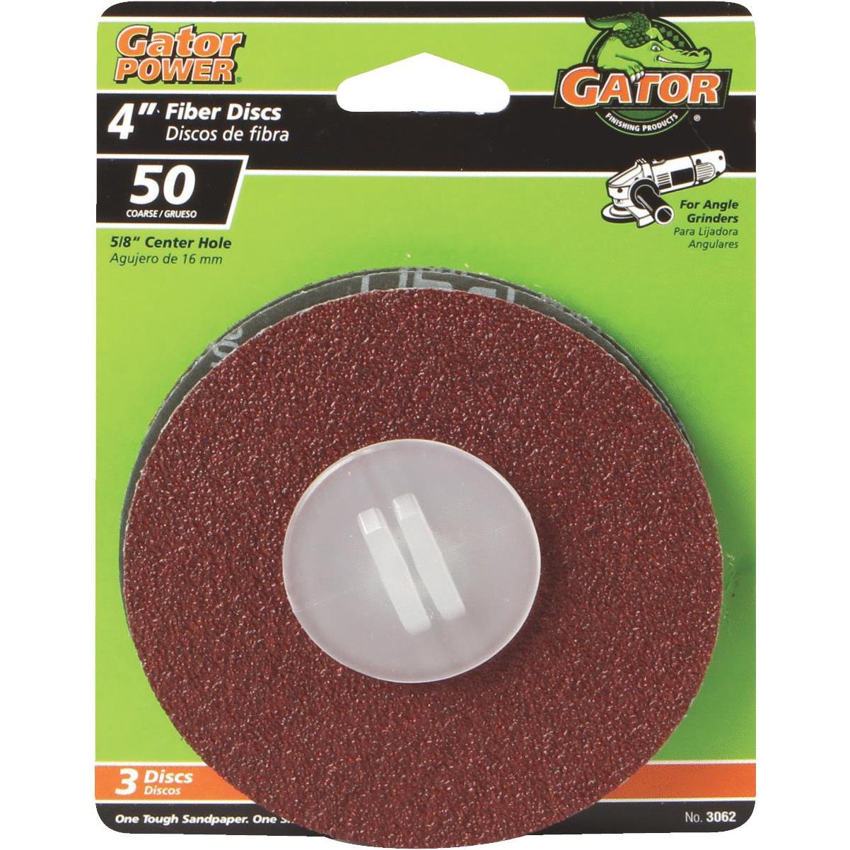 Gator 4 In. 50 Grit Fiber Disc (3-Pack) | Elitsac, Inc.