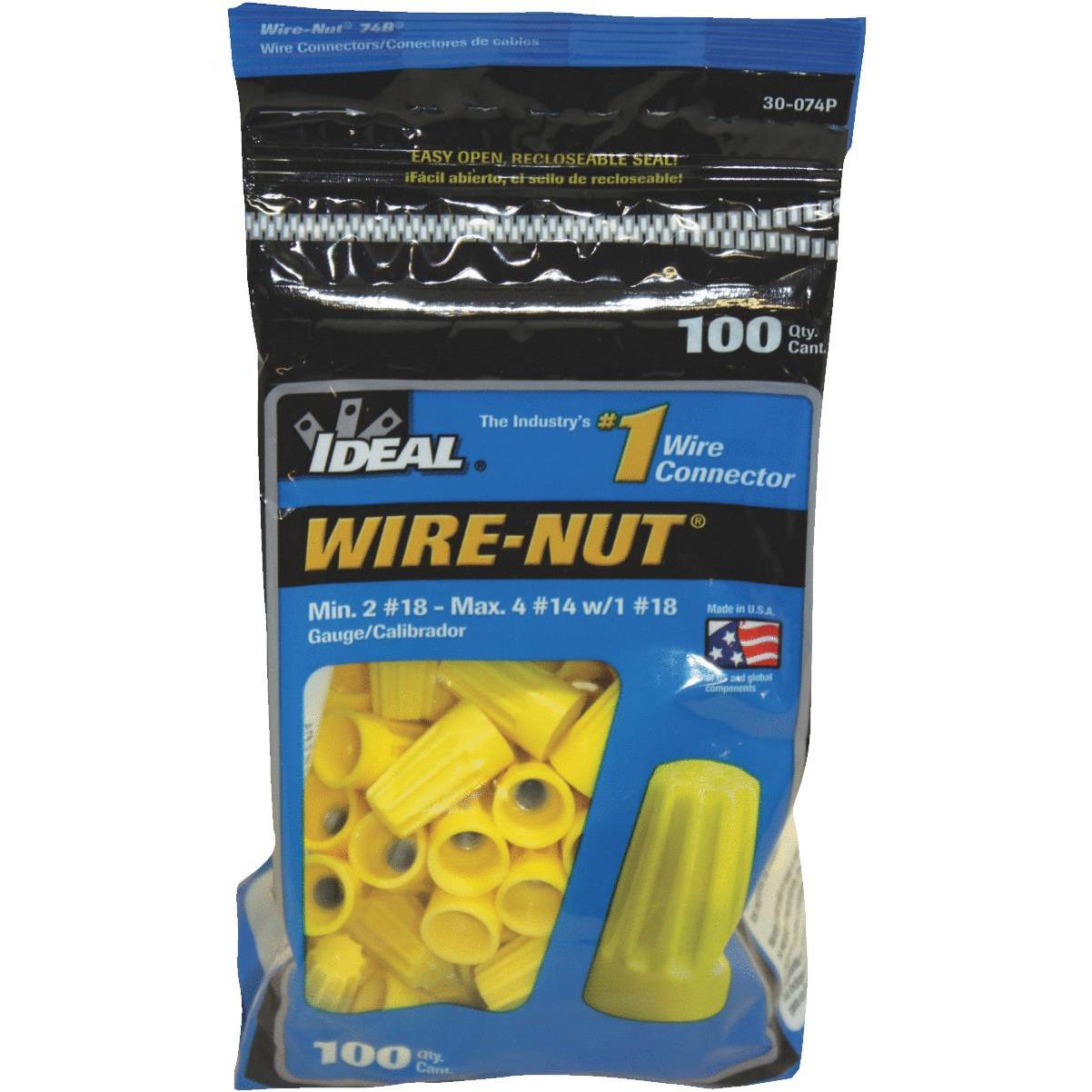 Ideal Wire-Nut Medium Yellow Copper to Copper Wire Connector (100-Pack ...