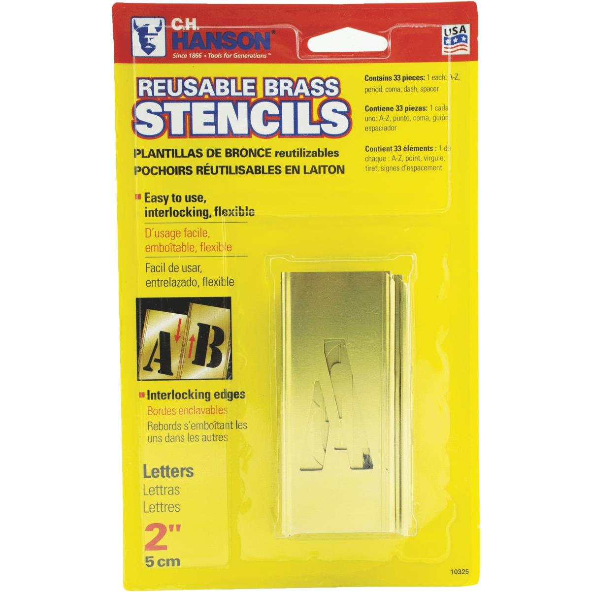 C.H. Hanson CH Hanson 2 In. Letter Stencil Set (32 Piece) | Elitsac, Inc.