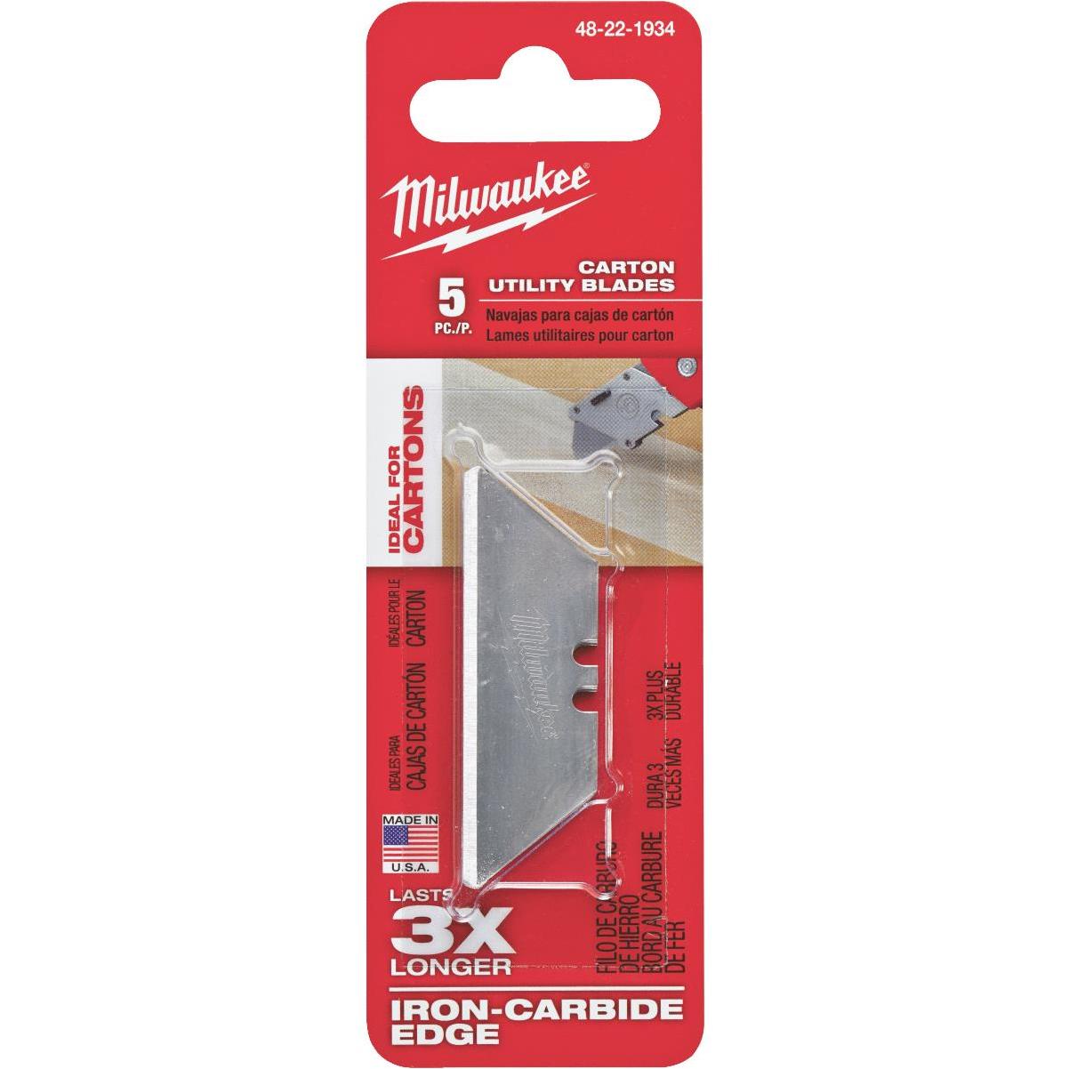 Milwaukee Carton 2-Point Rounded 2-3/8 In. Utility Knife Blade (5-Pack ...