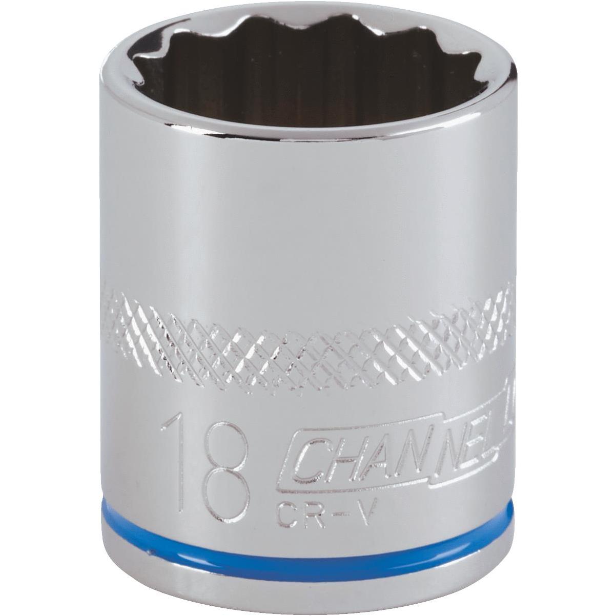 Channellock 3/8 In. Drive 18 mm 12-Point Shallow Metric Socket ...