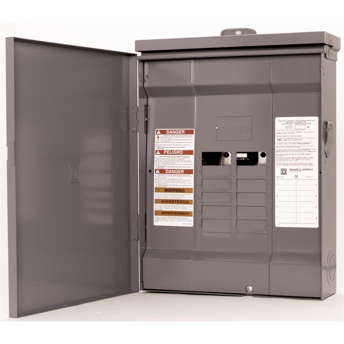 Square D Homeline 125A 8-Space 16-Circuit Raintight Main Lug Plug-on ...