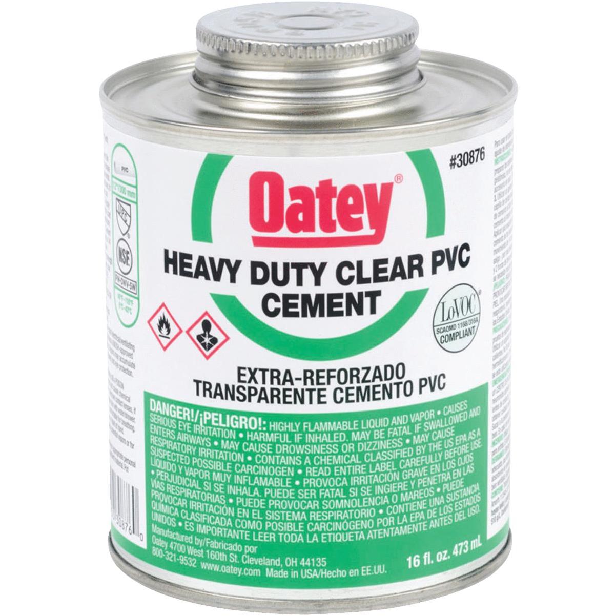Oatey 16 Oz Heavy Bodied Heavy Duty Clear Pvc Cement Elitsac Inc