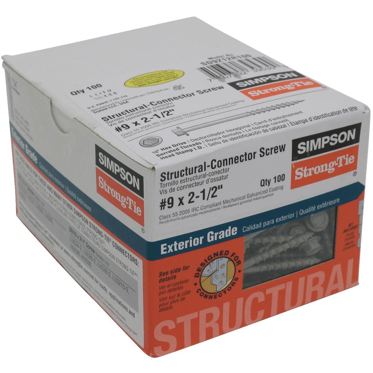 Simpson Strong-Drive #9 2-1/2 In. Hex Structure Screw (100 Ct.) | Do It ...