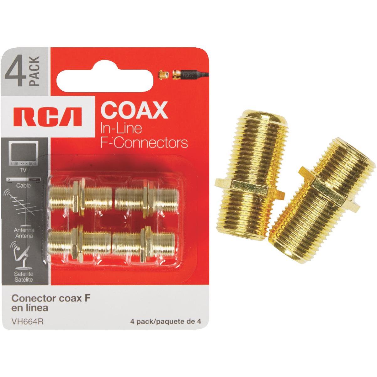 RCA In-Line Feed-Through Coax Connector (4-Pack) | Elitsac, Inc.
