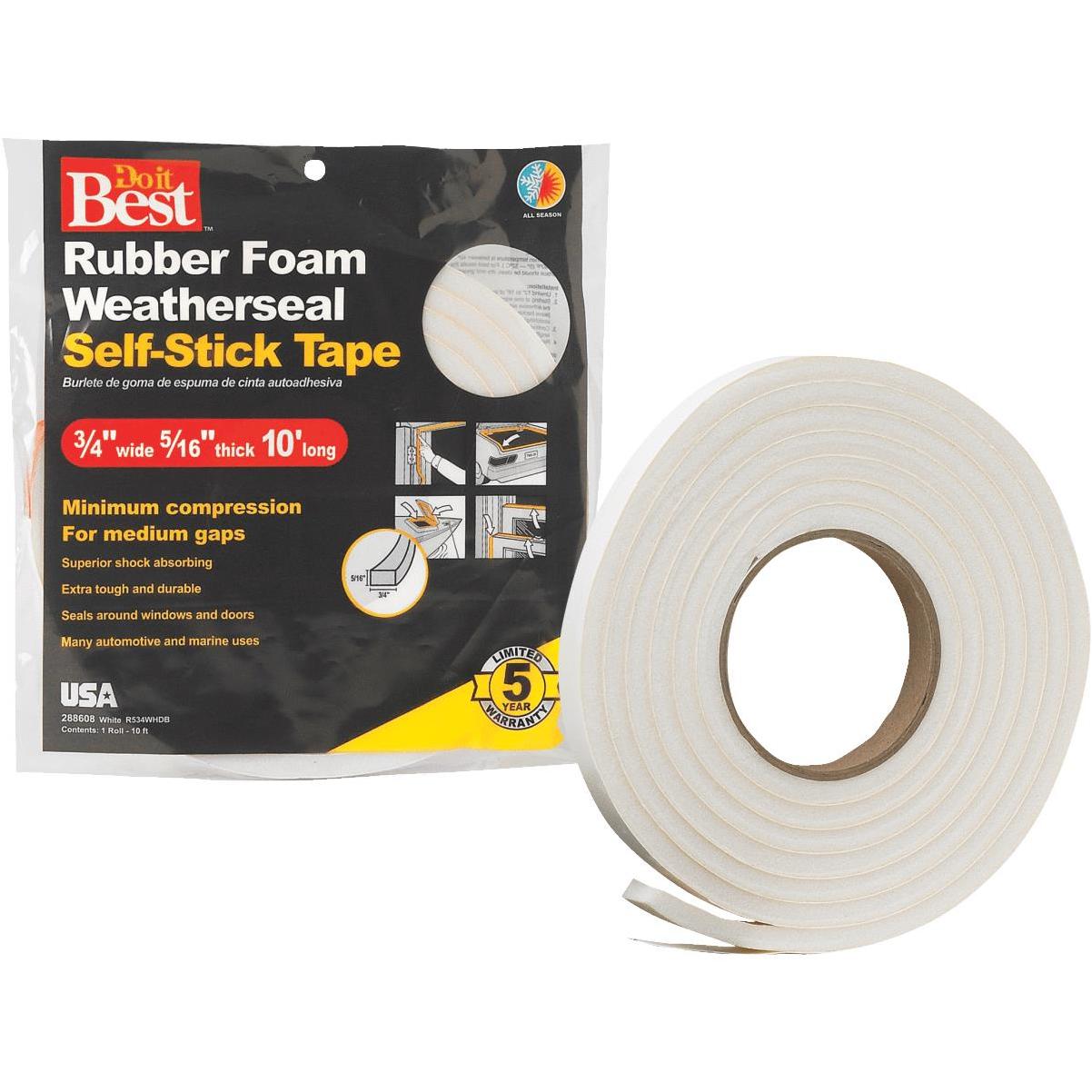 Do it Best 3/4" W x 5/16" T x 10' L White Foam Weatherstrip Tape ...