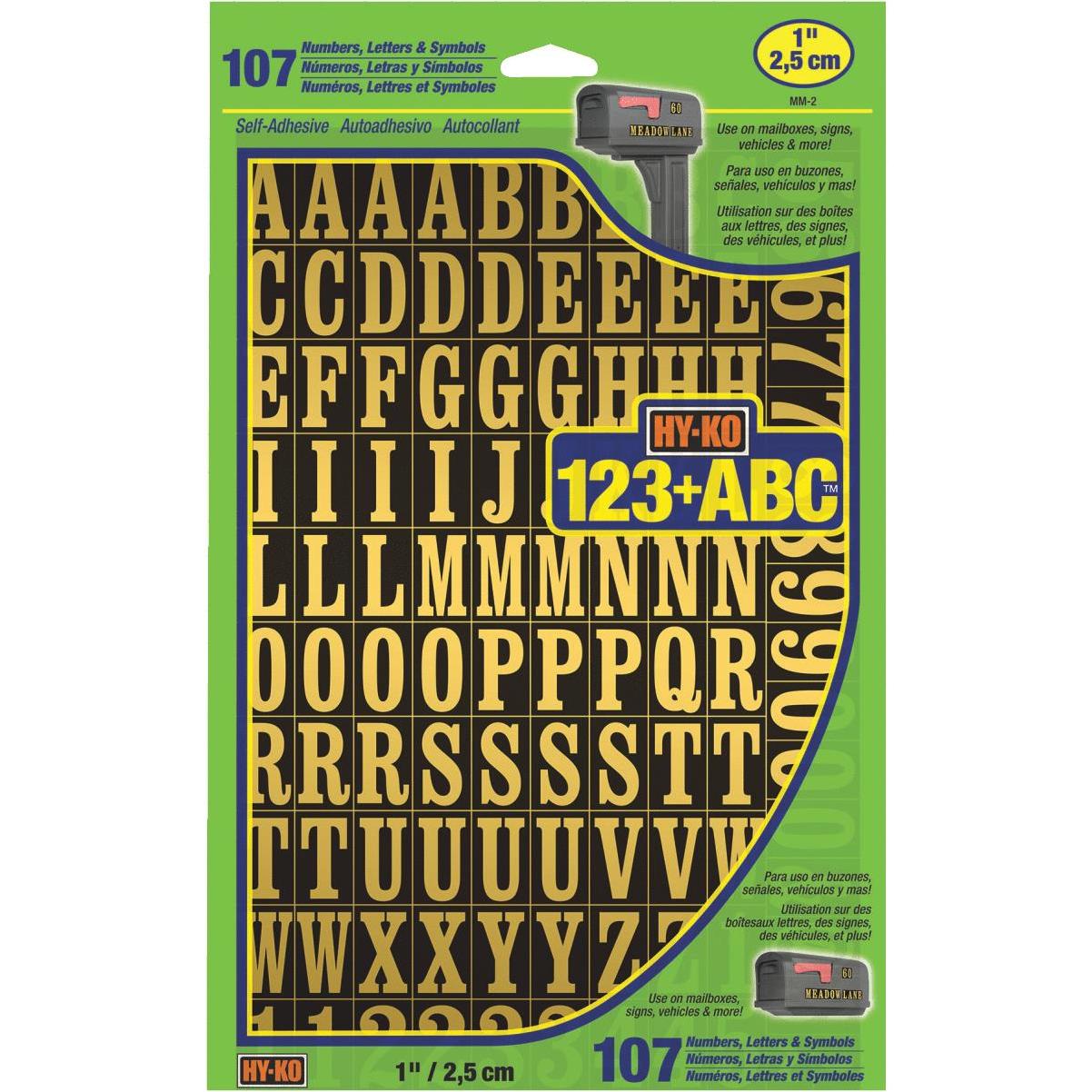 Hy-Ko 1 In. Numbers, Letters & Symbols (107 Count) | Elitsac, Inc.