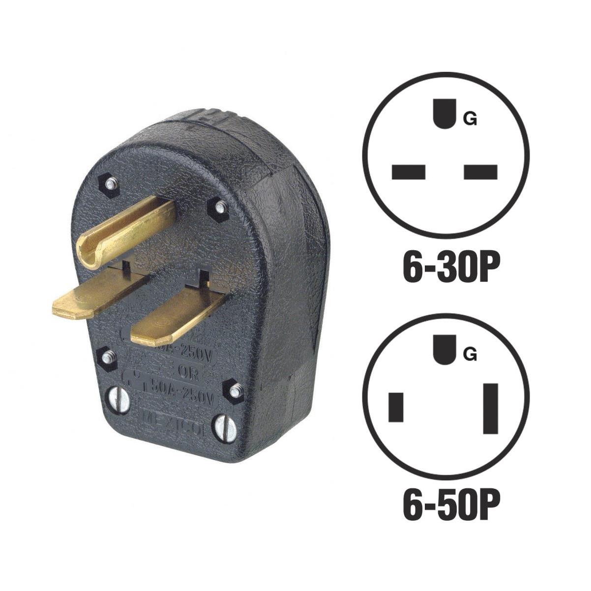 Leviton 30A/50A 250V 3-Wire 2-Pole Dual Power Plug | Elitsac, Inc.