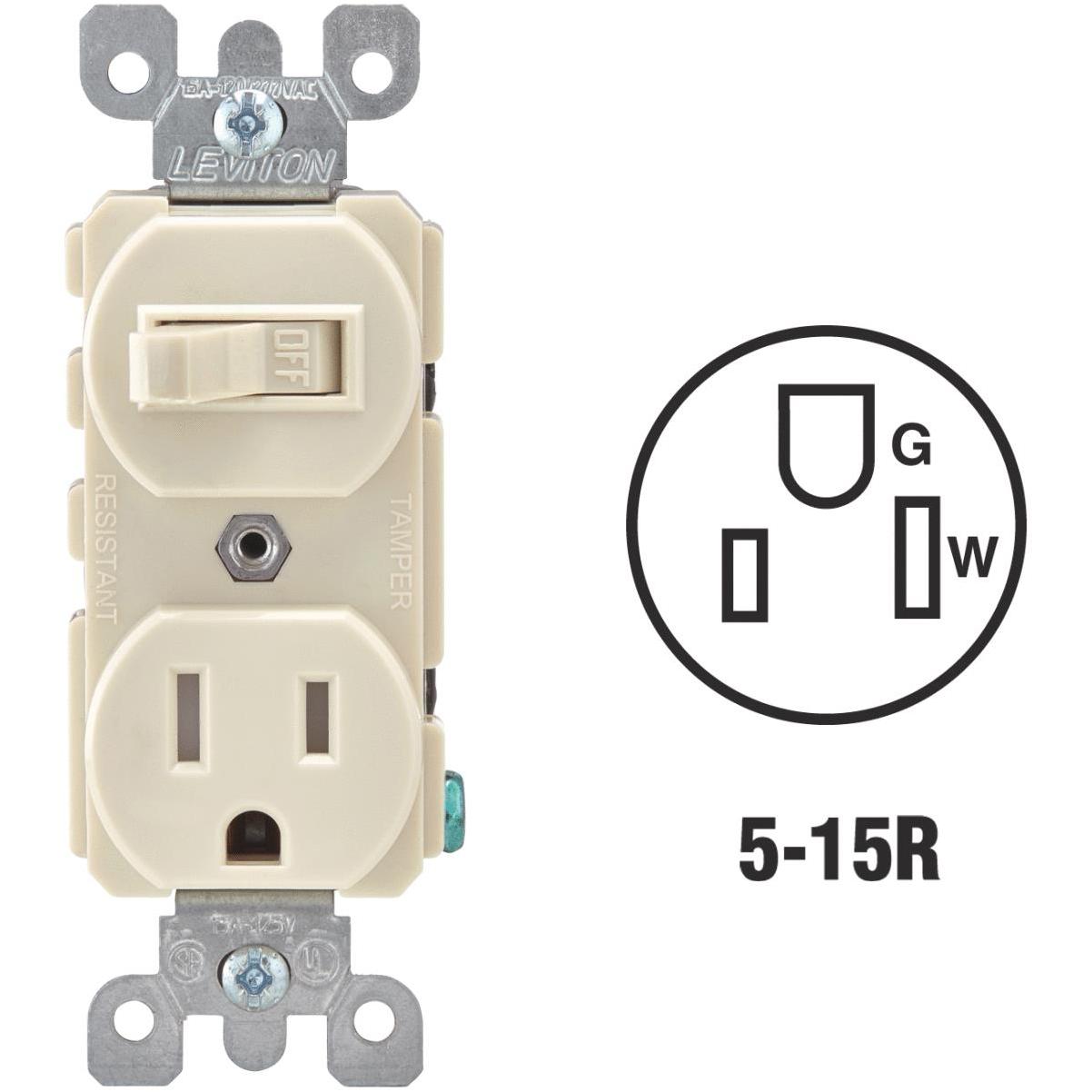 Leviton Light Almond 15A Commercial Grade Switch & Outlet | Elitsac, Inc.