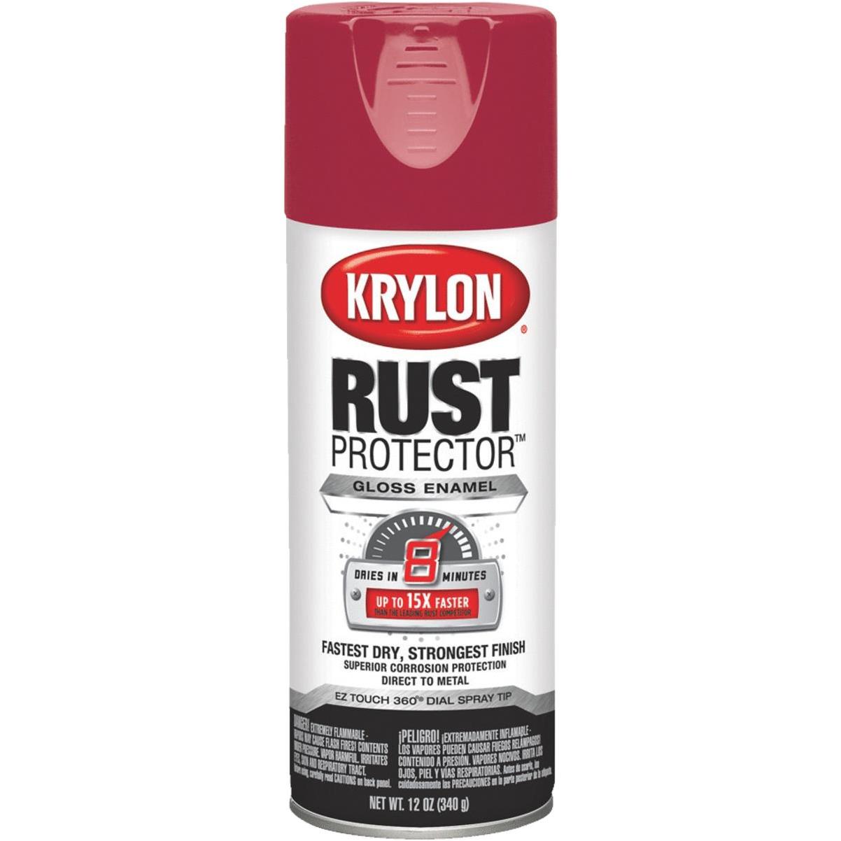 Krylon Rust Tough 12 Oz. Gloss Alkyd Enamel Spray Paint, Radiant Red ...