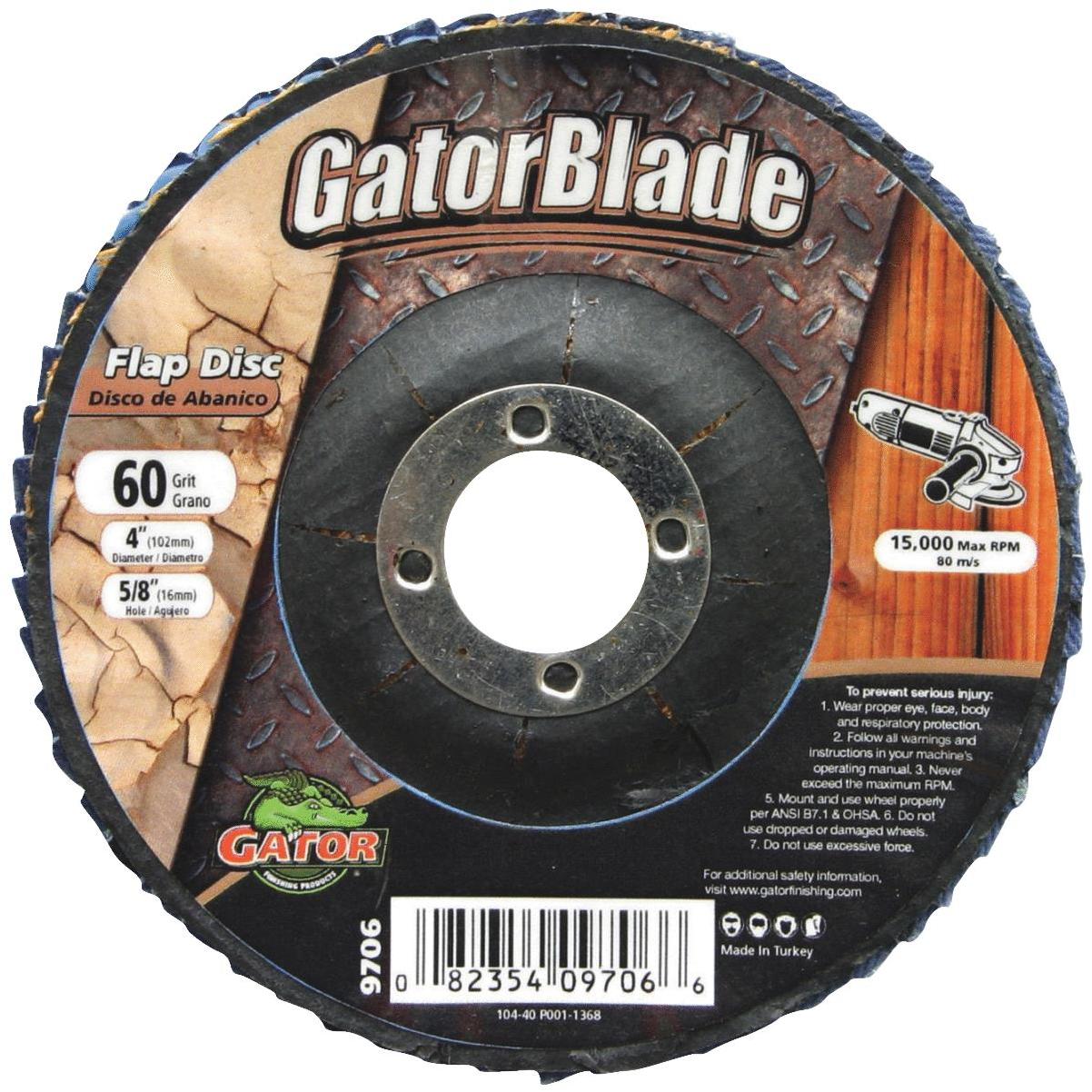 Gator Blade 4 In. x 5/8 In. 60-Grit Type 29 Angle Grinder Flap Disc ...