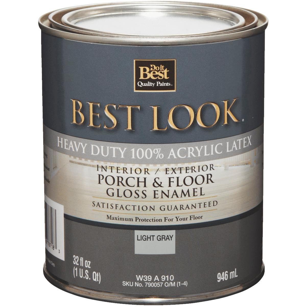 Best Look 1 Qt. Light Gray Base Heavy-Duty Acrylic Latex Gloss Porch ...