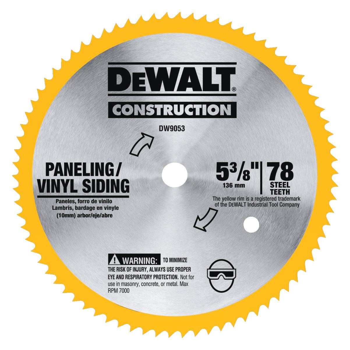 DeWalt Construction 5-3/8 In. 78-Tooth Paneling/Vinyl Siding Circular ...