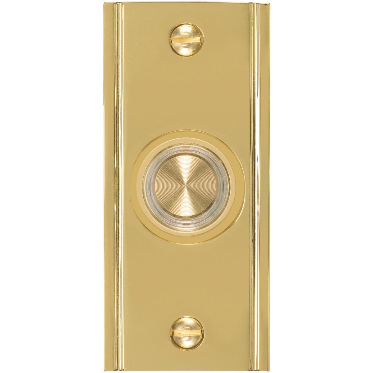 IQ America Wired Polished Brass Lighted Doorbell Push-Button | Sheraton ...