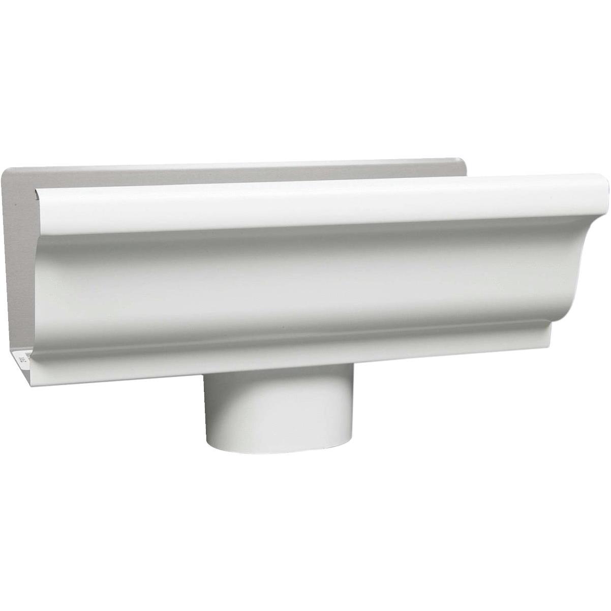 Amerimax 5 In. K Style Galvanized White Gutter Drop Outlet | Hills Flat ...