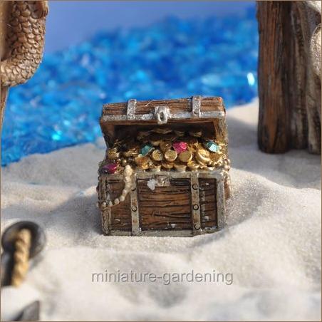 Miniature Pirate Treasure Chest for Miniature Garden, Fairy Garden ...
