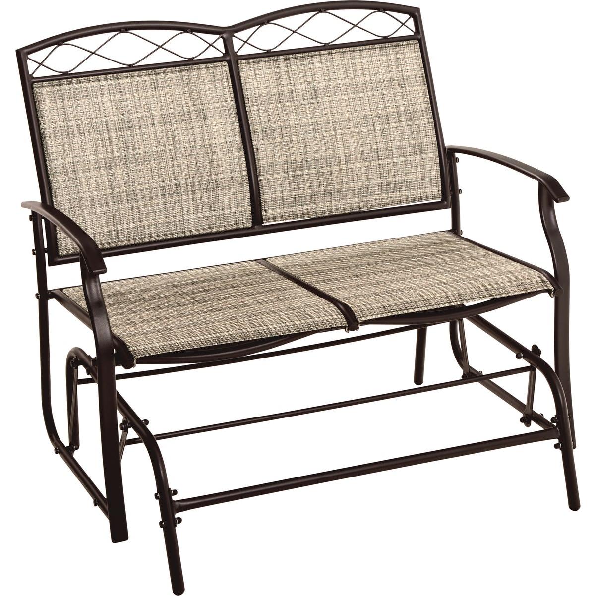 Outdoor Expressions Windsor Collection Brown Steel Double Glider ...
