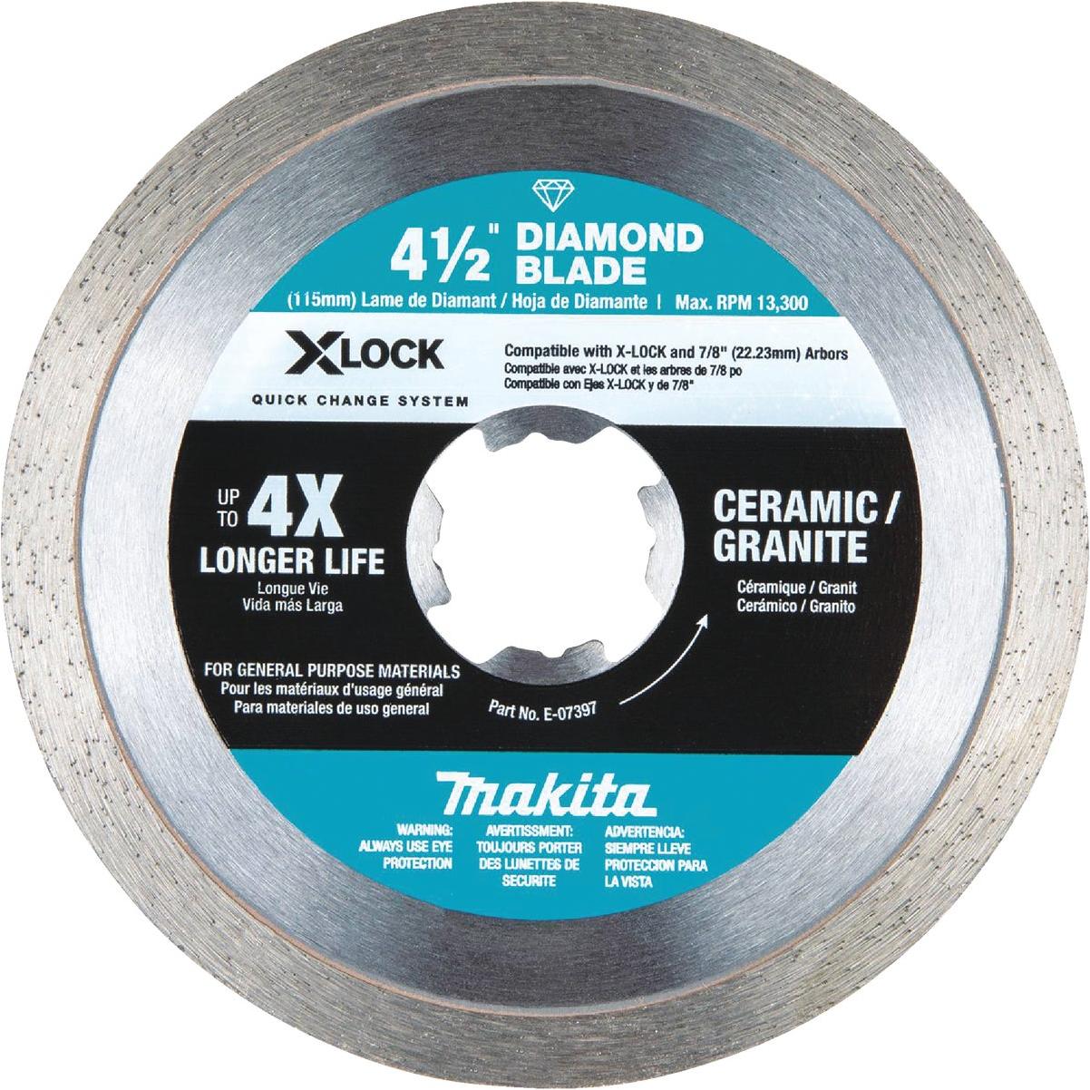 Makita X-LOCK 4-1/2 In. Continuous Rim Dry/Wet Cut Diamond Blade ...