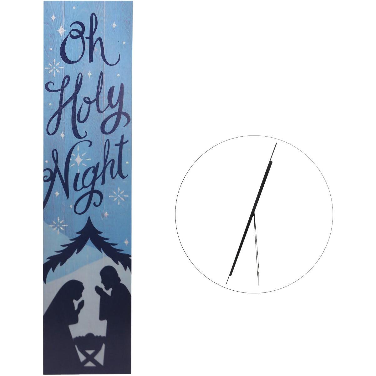 Alpine 1 In. W. x 42 In. H. x 8 In. L. Oh Holy Night Porch Greeter Sign ...