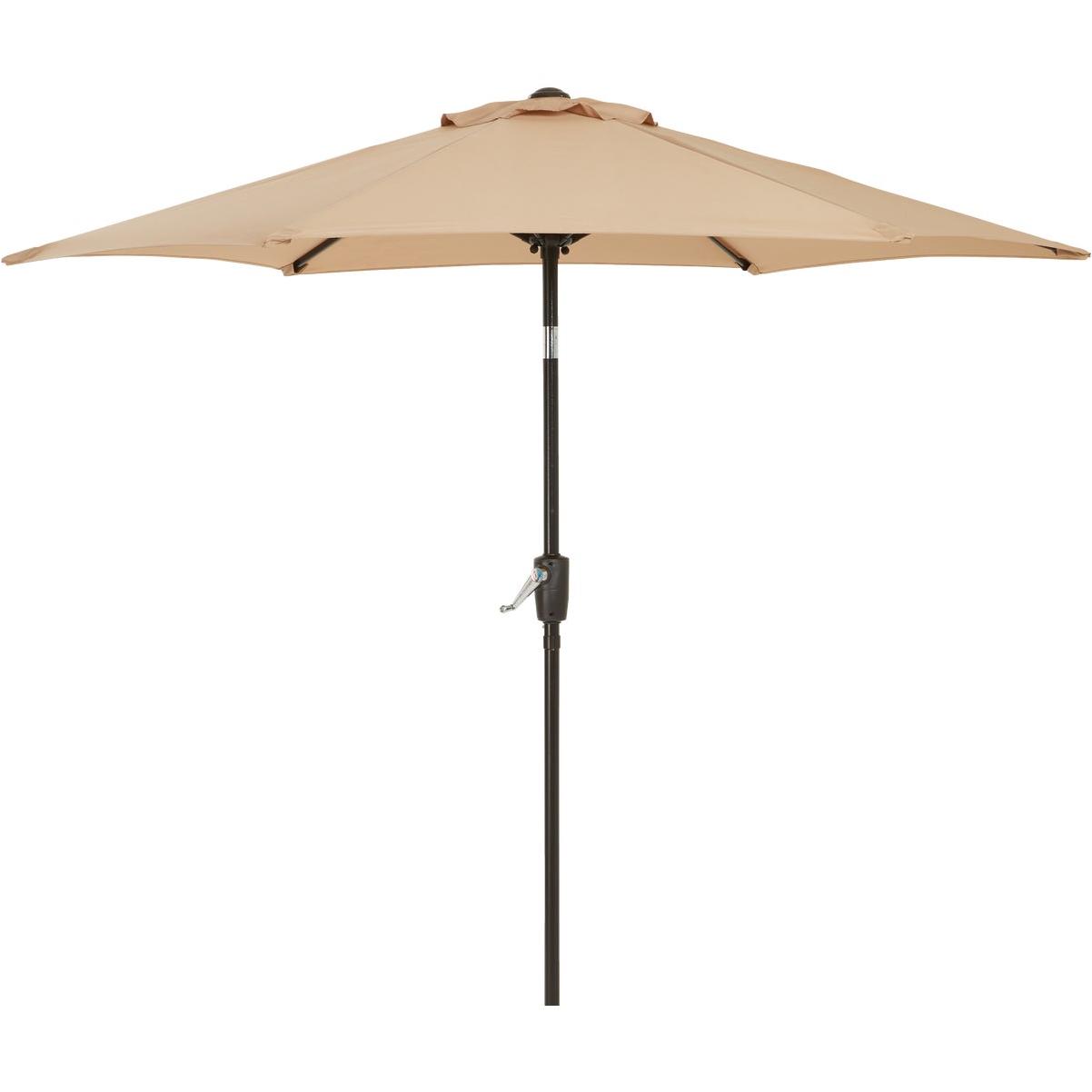 Outdoor Expressions 9 Ft. Aluminum Tilt/Crank Tan Patio Umbrella ...
