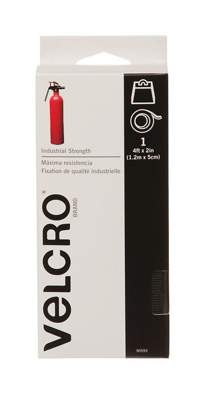 Velcro VELCRO Brand 2 In. x 4 Ft. Black Industrial Strength Hook & Loop ...