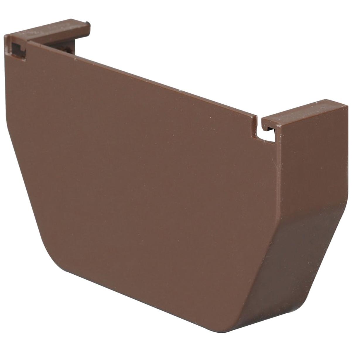 Amerimax 5 In. Contemporary Brown Vinyl Gutter End Cap | Hills Flat Lumber