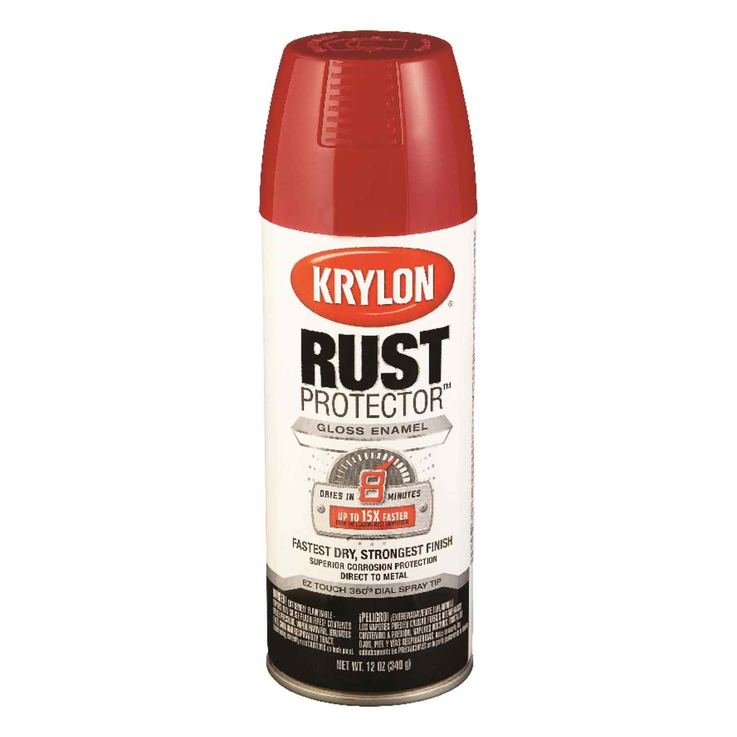 Krylon Rust Tough 12 Oz. Gloss Alkyd Enamel Spray Paint, Radiant Red ...