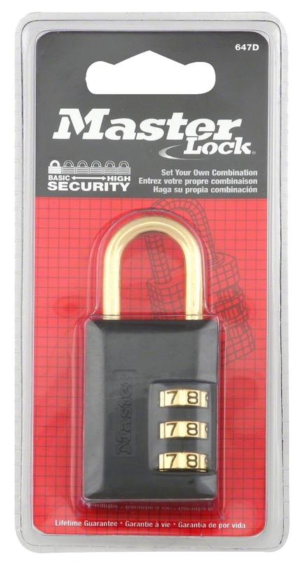 Master Lock PADLOCK COMBO LUG BLK 1-3/16IN | Paradise Lumber & Hardware
