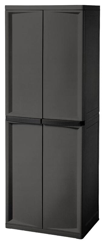 Sterilite CABINET 4-SHELF GRAY W/BLK HDL | Paradise Lumber & Hardware