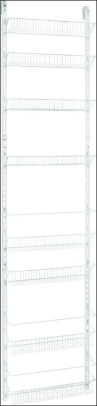 Closetmaid RACK 8-TIER DOOR/WALL ADJ WHT | Paradise Lumber & Hardware